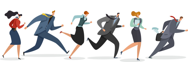 Running business team professional corporate Vector Image
