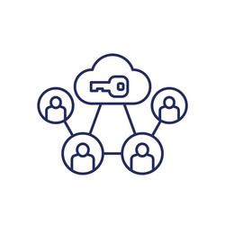 Encryption of personal data in cloud icon Vector Image