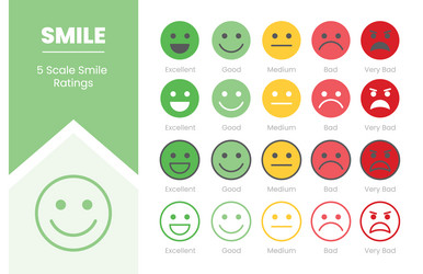 Smile rating customer experience with 6 symbol Vector Image
