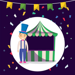Carnival kiosk entertainment icon Royalty Free Vector Image