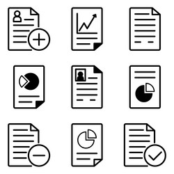 Docs flat icon set isolated on white background Vector Image