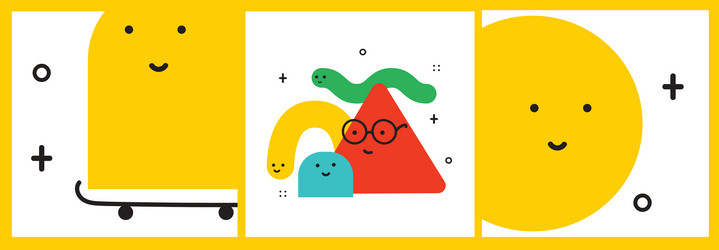 Geometric character shapes Royalty Free Vector Image