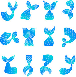 Flat design mermaid silhouette Royalty Free Vector Image