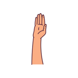 Raised human hand cartoon icon sketch Royalty Free Vector