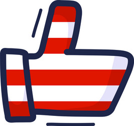 Vote thumb up cartoon sign isolated on white Vector Image