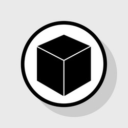 Cube sign black icon Royalty Free Vector Image