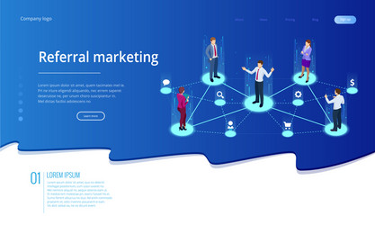 Referral marketing concept relationship Royalty Free Vector