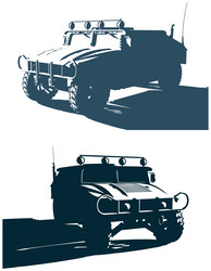 Off-road military vehicle with large tires Vector Image