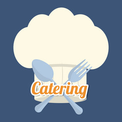 Catering related icons emblem Royalty Free Vector Image