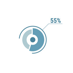 55 percentage infographic set fifty-five circle Vector Image