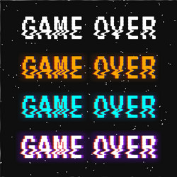 Game over cartoon slogan Royalty Free Vector Image