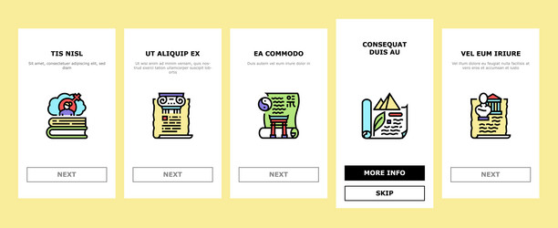 History learn educational lesson icons set Vector Image