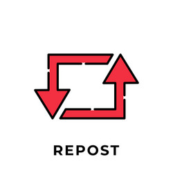 Repost button icon for social media Royalty Free Vector