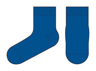 Socks template front side view black Royalty Free Vector