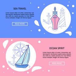 Sea Travel Concept Banner Templates With Place Vector Image