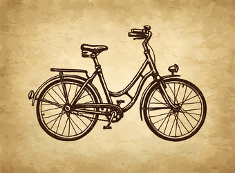 Sketch of vintage bicycle hand drawn bike Vector Image