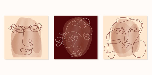 Human face one lineminimalist continuous portrait Vector Image