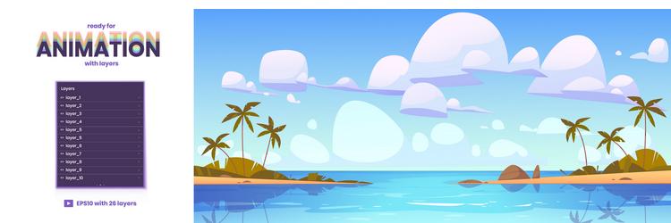 Parallax background with landscape stone arch Vector Image