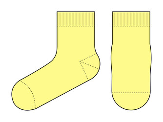 Socks template front side view white Royalty Free Vector