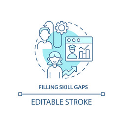 Talent gaps red gradient concept icon Royalty Free Vector