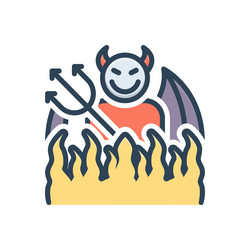 Cartoon angry man holding go to hell sign Vector Image