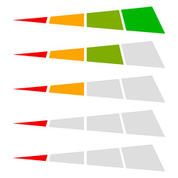 Progress bar level indicator arrows with 6 steps Vector Image