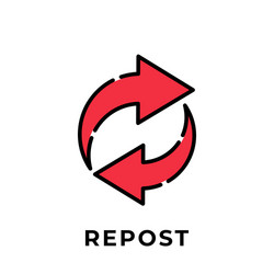 Repost button icon for social media Royalty Free Vector