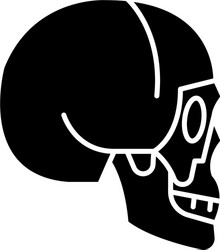 Human skull side view anatomy black icon Vector Image