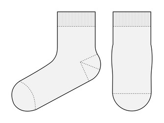Socks template set front side view Royalty Free Vector Image
