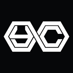 Yc logo letter monogram with triangle slice Vector Image