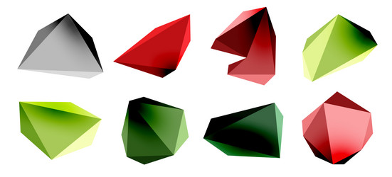 3d low poly triangle design elements Royalty Free Vector