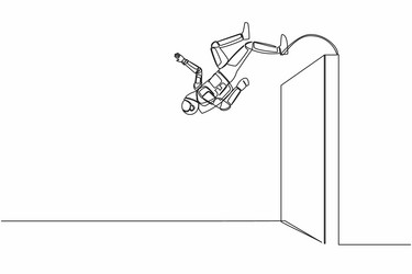 Continuous one line drawing barrier gates Vector Image