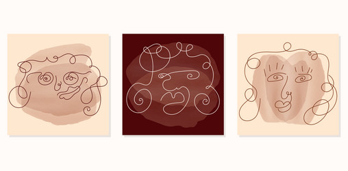 Human face one lineminimalist continuous portrait Vector Image