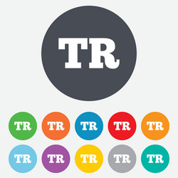 Turkish language sign icon tr translation Vector Image