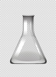 Empty beaker on transparent background Royalty Free Vector