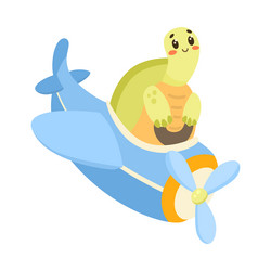 Cute animals flying on airplanes cartoon Vector Image