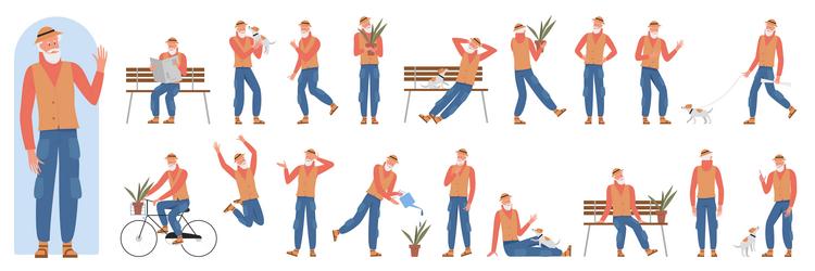 Front Side Back View Character Vector Images (over 1,000)