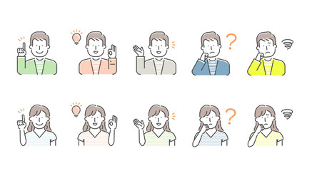 Simple business woman upper body gesture pattern Vector Image