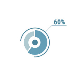60 percentage infographic set sixty circle Vector Image
