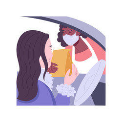 Getting order isolated cartoon Royalty Free Vector Image