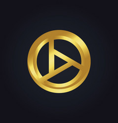 Gold infinity logo 3d golden ratio endless Vector Image