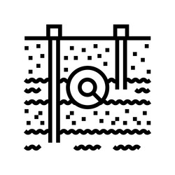 Soil permeability hydrogeologist line icon Vector Image