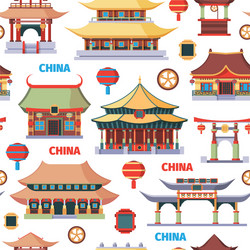 Chinese buildings temples architecture china town Vector Image