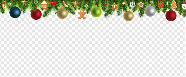 Wide christmas border garland fromf fir branches Vector Image