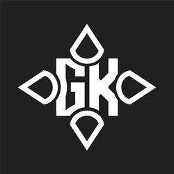 Gk logo with circle rounded negative space design Vector Image