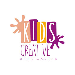 Kids creative class template promotional logo Vector Image