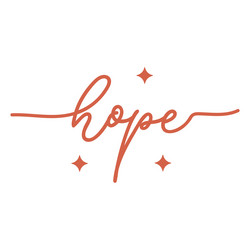 Hope cursive lettering Royalty Free Vector Image
