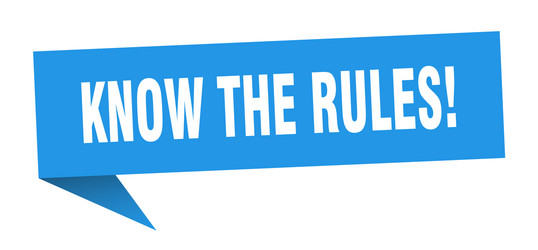 Know rules speech bubble Royalty Free Vector Image