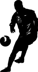 Lionel messi silhouette Royalty Free Vector Image