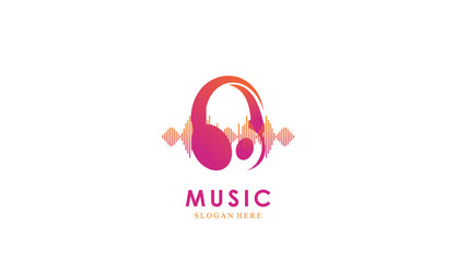 Music industry logo design Royalty Free Vector Image